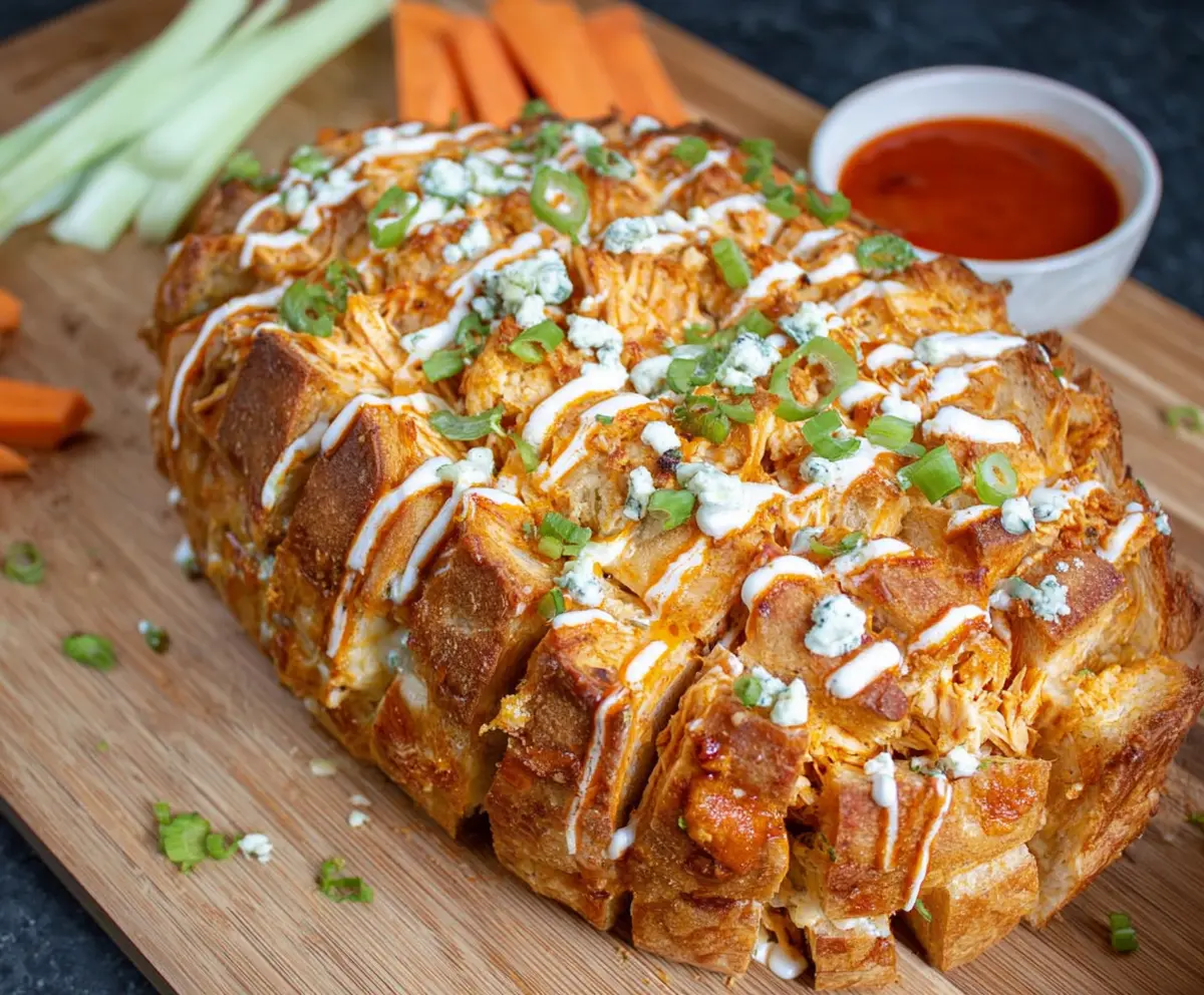 Buffalo Chicken Pull Apart Bread Recipe | Easy & Delicious