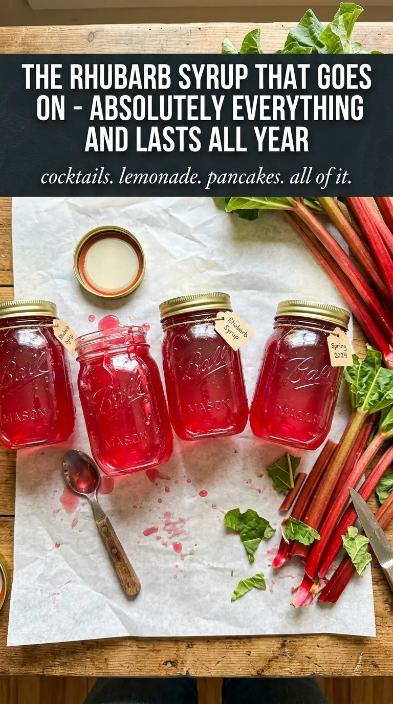 Canning Rhubarb Simple Syrup (Ruby-Pink Syrup)