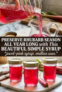 Canning Rhubarb Simple Syrup (Ruby-Pink Syrup)